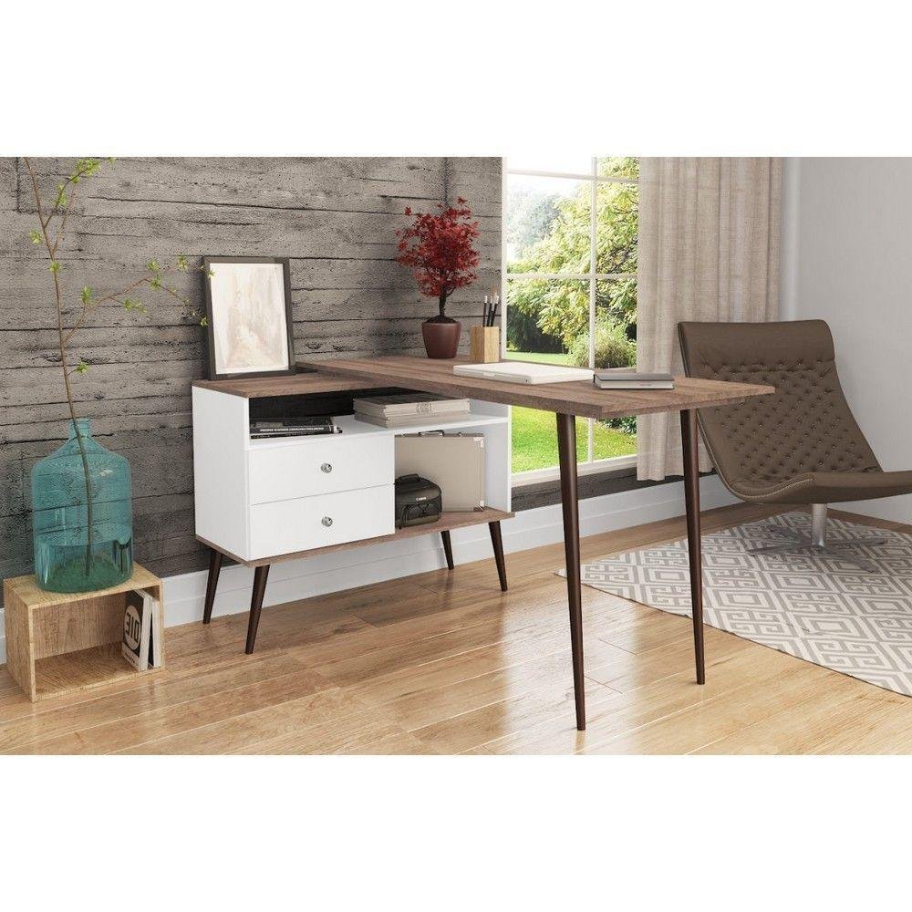 Rack Retrô Mesa Movelbento Branco/rustico | MadeiraMadeira