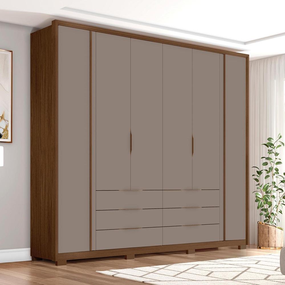 Guarda Roupa 6 Portas Milão Fendi Havana | MadeiraMadeira