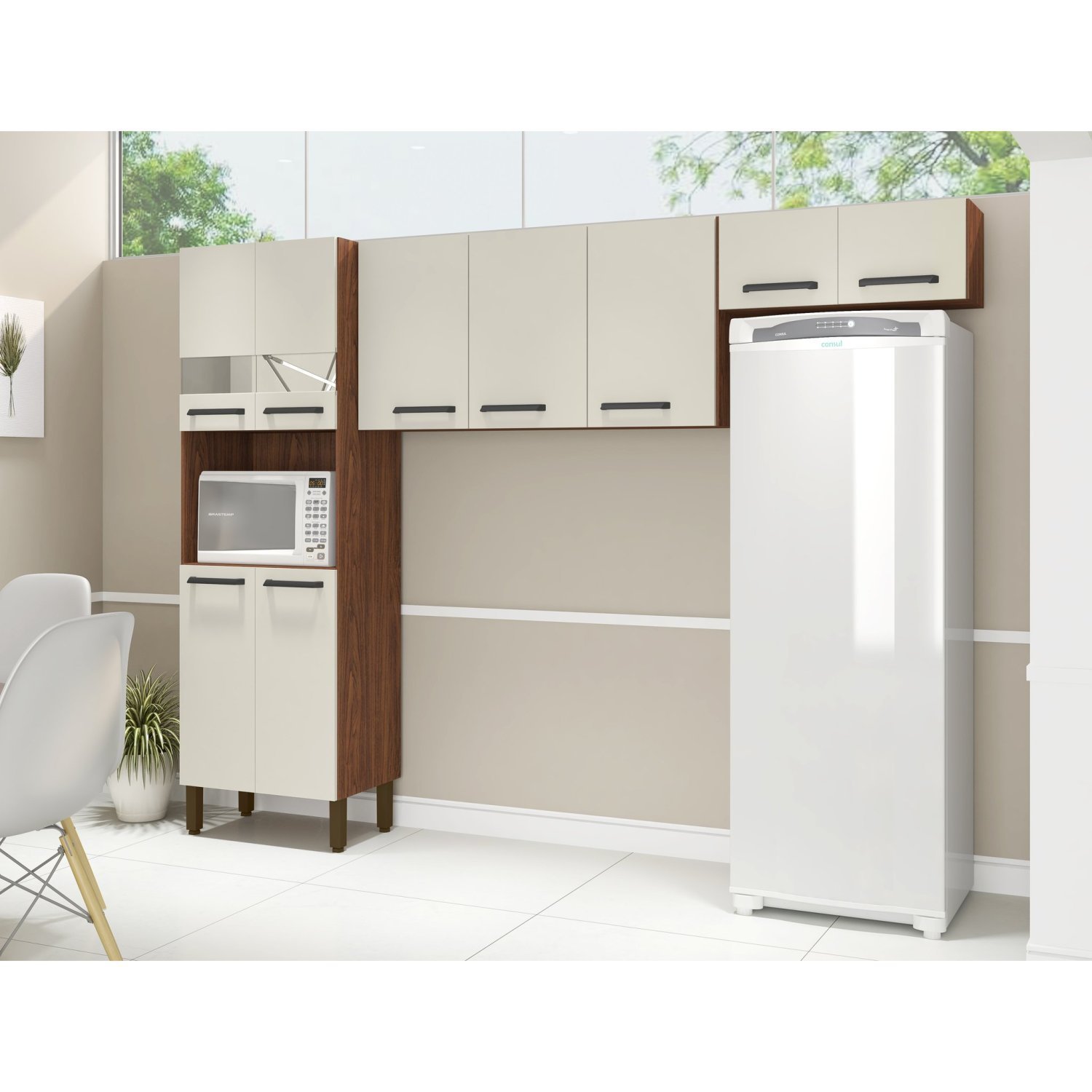 Cozinha Compacta 2 Peças Torre Quente 4 Portas sem Balcão 4 Portas ...