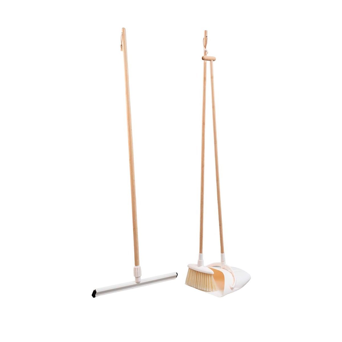 Kit vassoura, rodo e pá off-white - Oikos | MadeiraMadeira