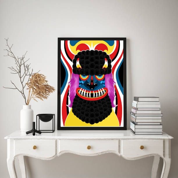 Quadro Decorativo Marungo Folia De reis 24x18cm:madeira Preta ...