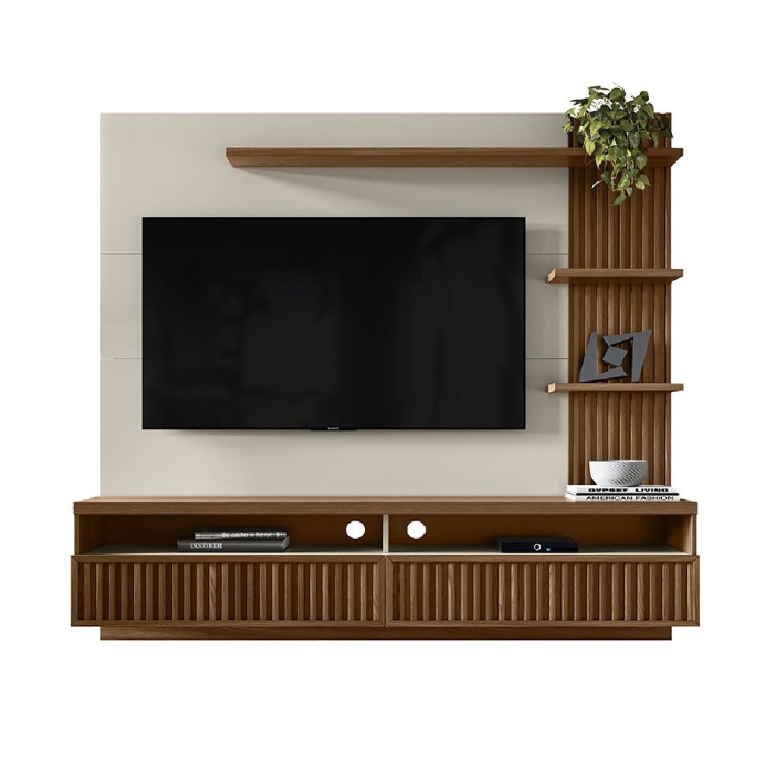 Painel para TV até 55 Polegadas 2 Portas 3 Prateleiras Dumont Linea ...