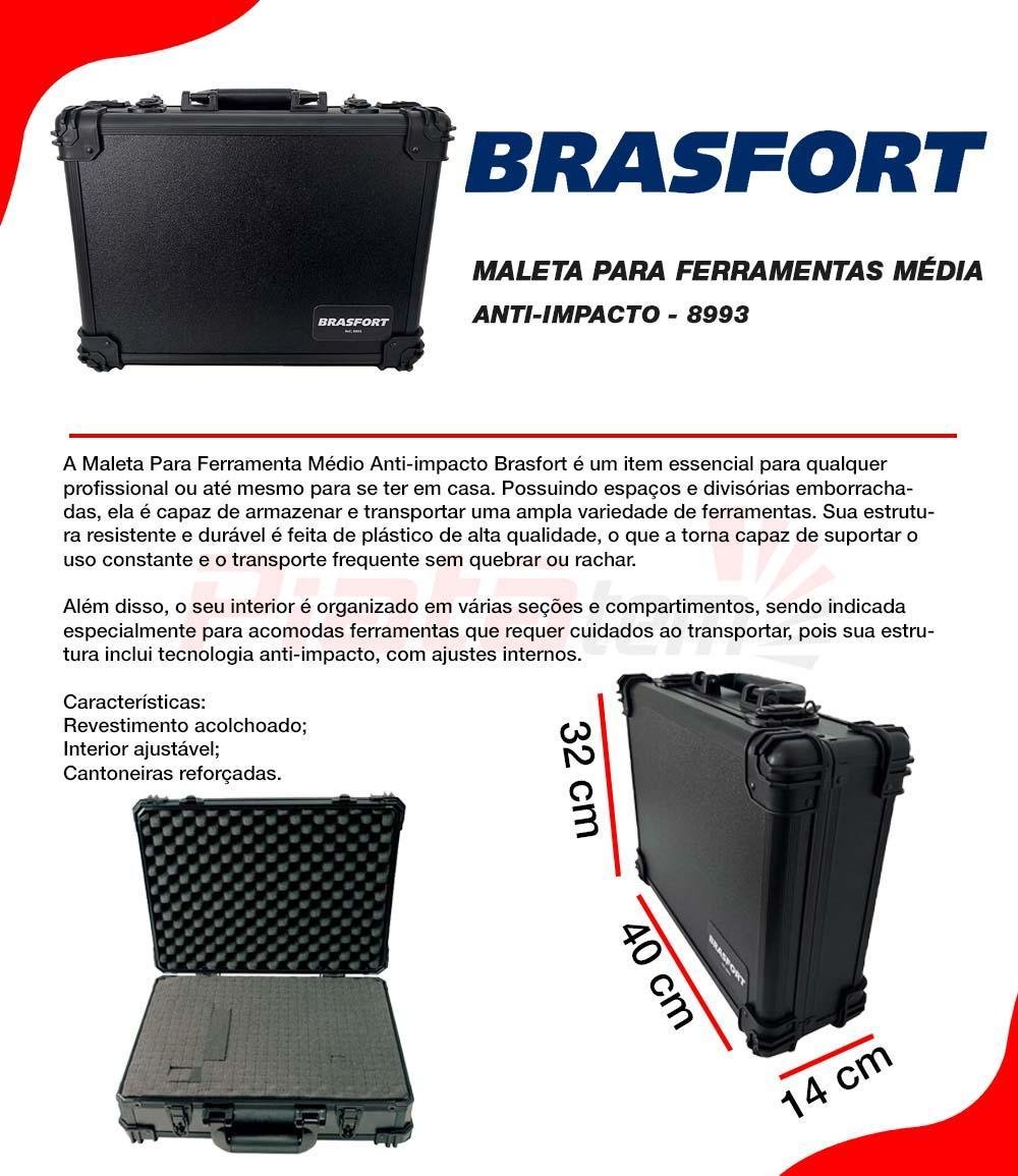 Maleta para Ferramentas Média Anti-impacto 8993 - Brasfort | MadeiraMadeira
