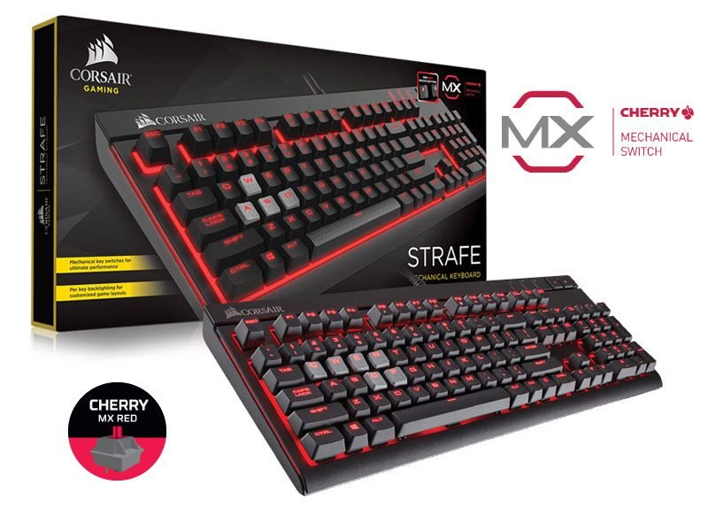 Teclado Corsair Gaming Strafe CHERRY MX RED | MadeiraMadeira