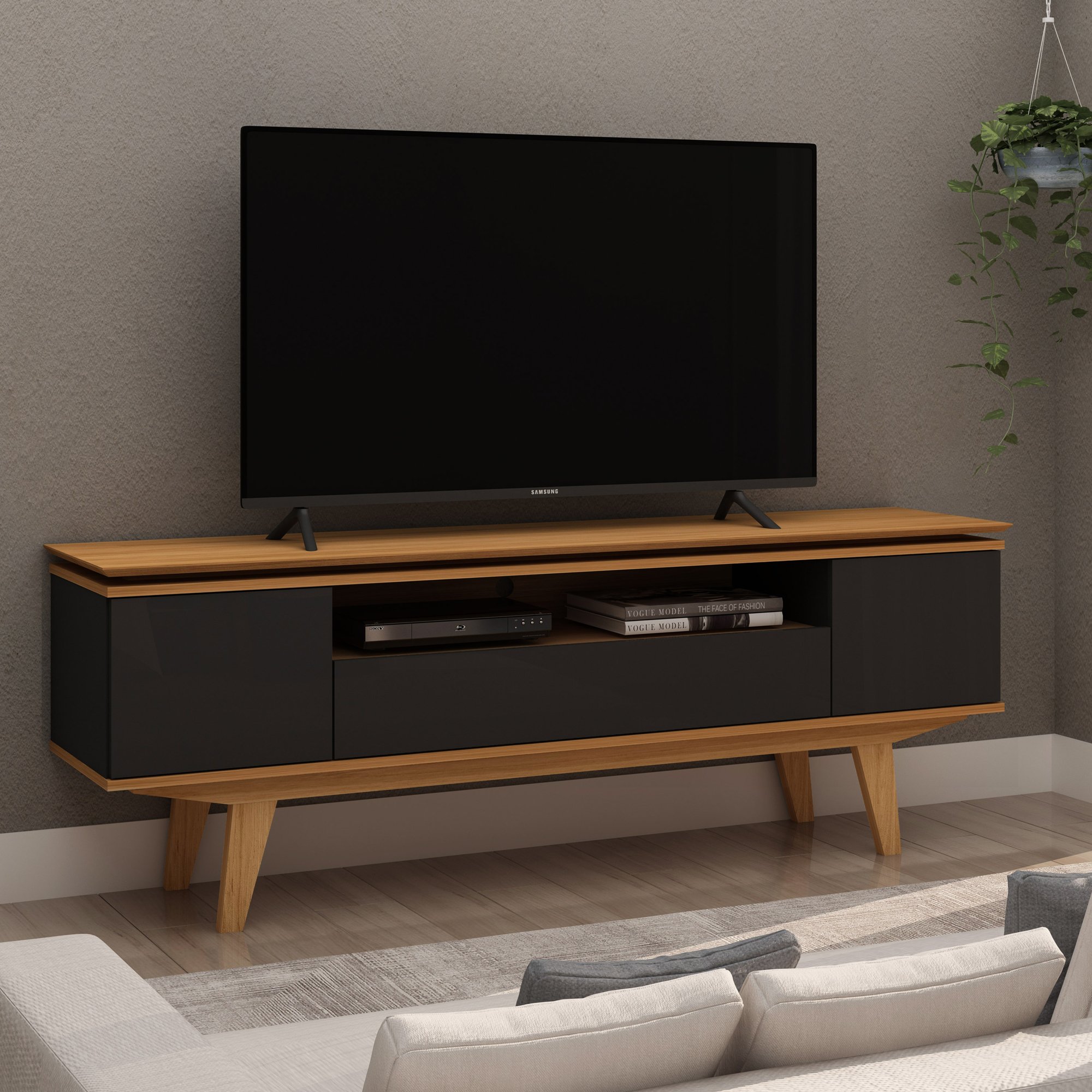 Rack para TV até 65 Polegadas 1 Gaveta 2 Portas 1,60m Ivy | MadeiraMadeira