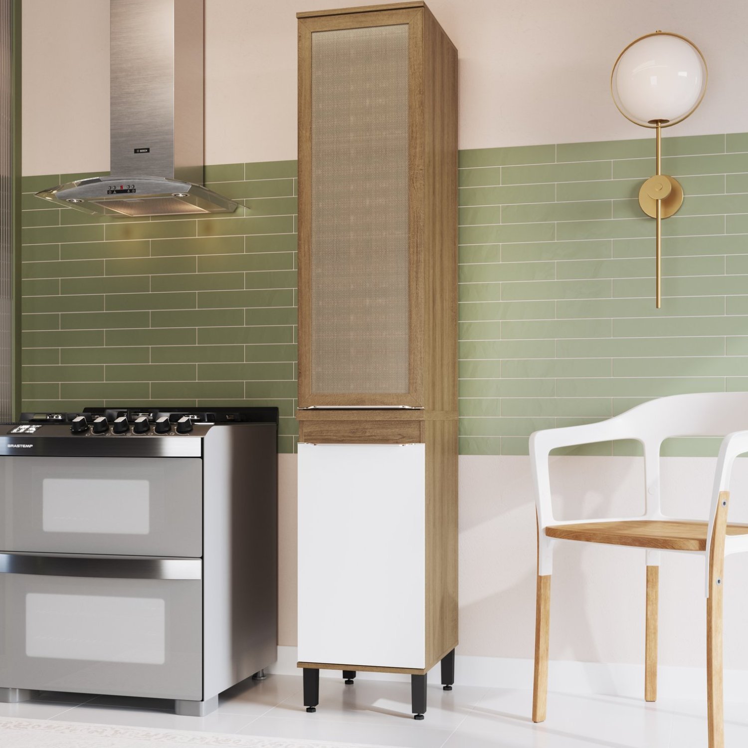 Armário Paneleiro Simples 2 Portas de Bater Paola | MadeiraMadeira