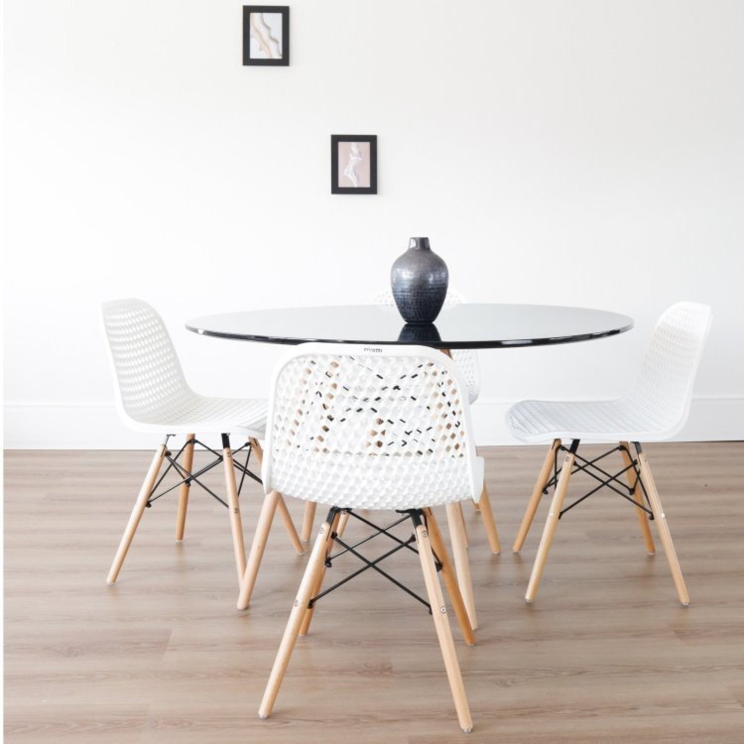 Conjunto Sala de Jantar Mesa Eiffel 120x75cm Tampo MDF com 4 Cadeiras Eloísa Rivatti ...