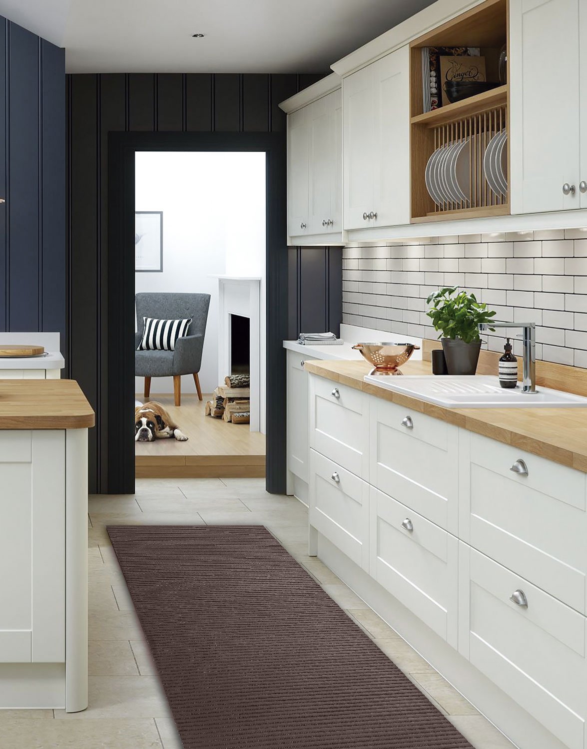 Tapete Passadeira Emborrachada Pvc Antiderrapante 0,43x4,00m Marrom ...