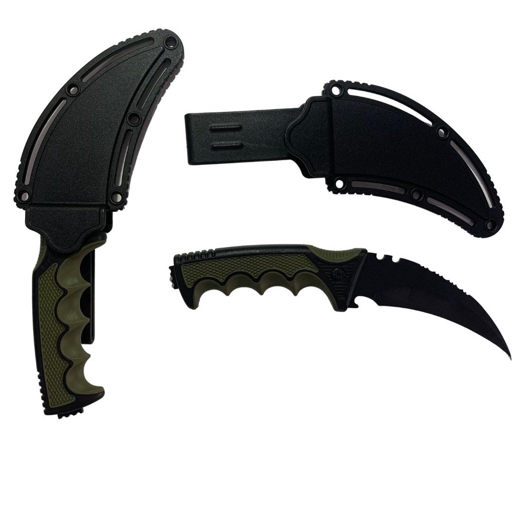 Faca Karambit Tática Defesa c/ Bainha Em Plástico YKZD-9 | MadeiraMadeira