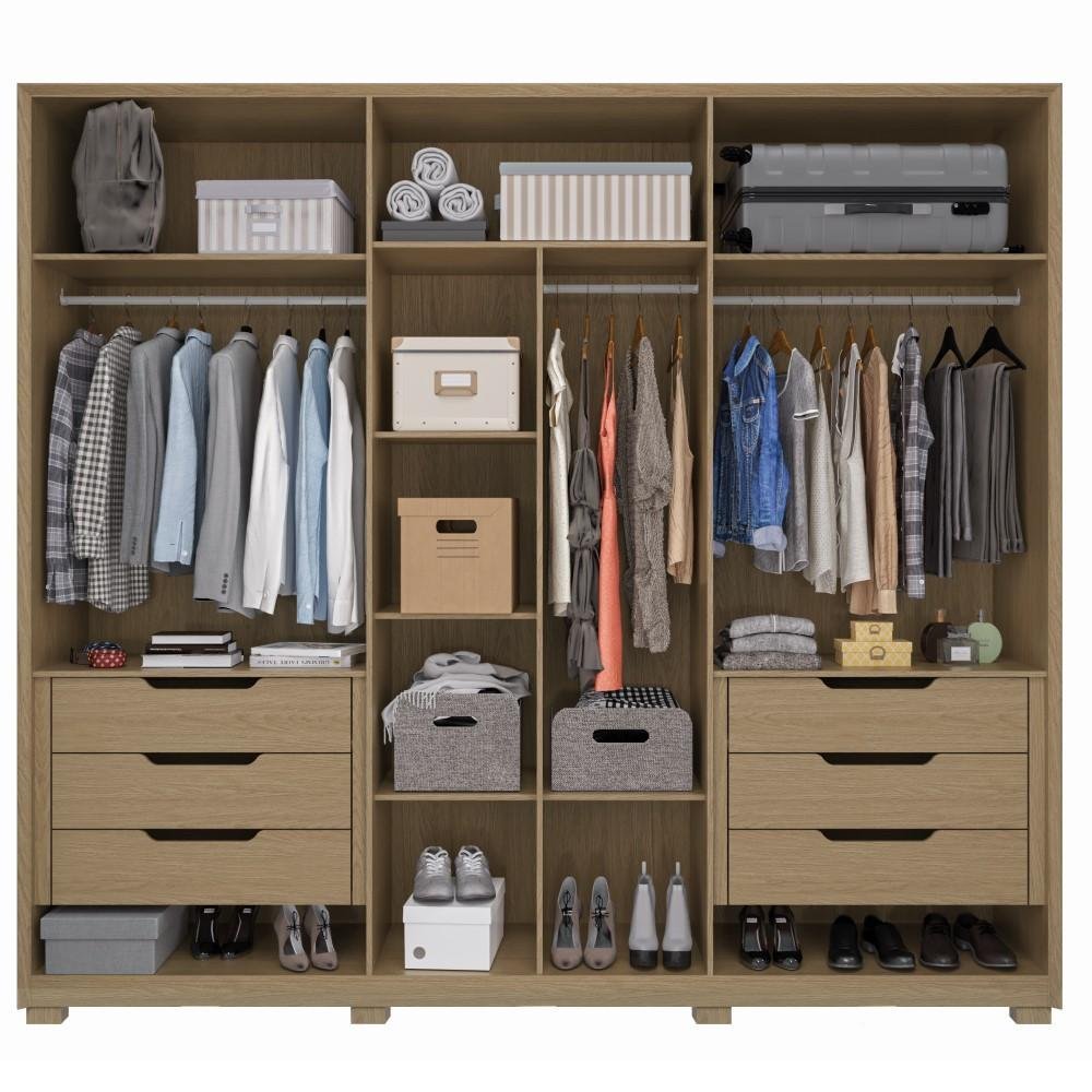 Guarda Roupa Com 6 Portas Itaparica MDF Móveis Rimo Marrom Off White ...