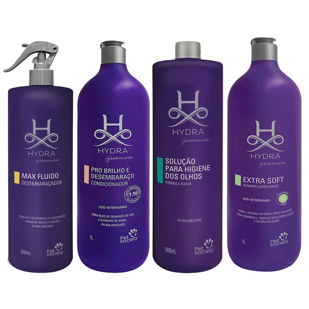 Kit Hydra Max Fluido + Extra Soft + Cond. + Higiene Olhos | MadeiraMadeira