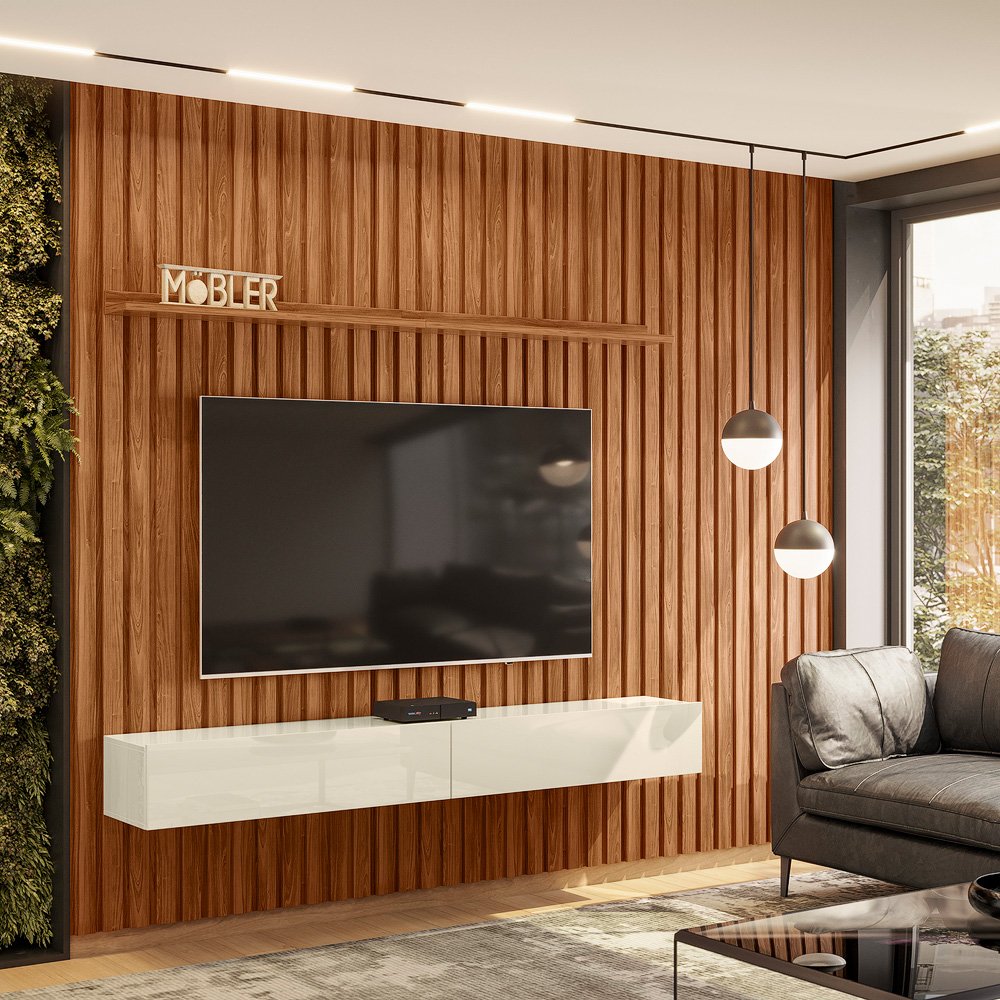 Home Suspenso Modulado 02 Gavetas Project 3.0 Cinamomo Mel Off White Mobler | MadeiraMadeira