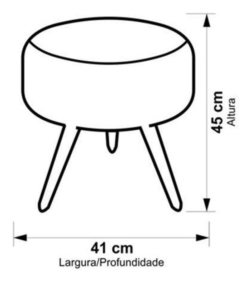 Puff Banqueta Redondo Classic Suede Amarelo - Ds Móveis Ds Estofados ...