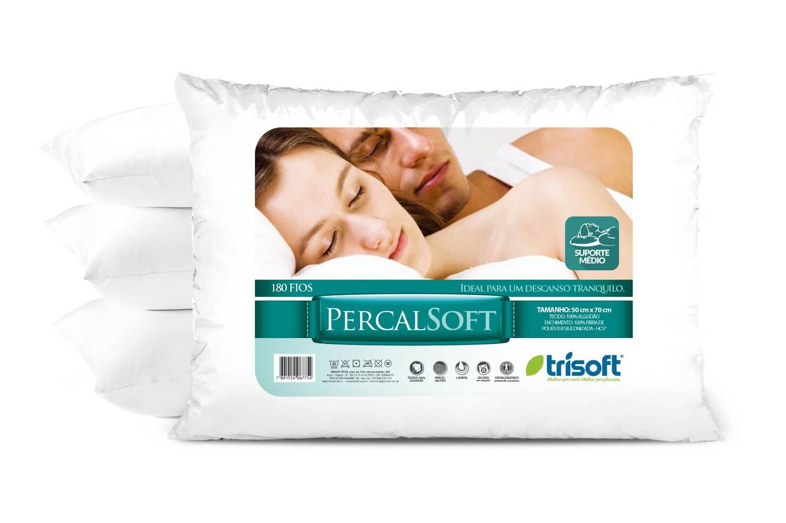 Travesseiro Percal Soft 50 X 70 | MadeiraMadeira