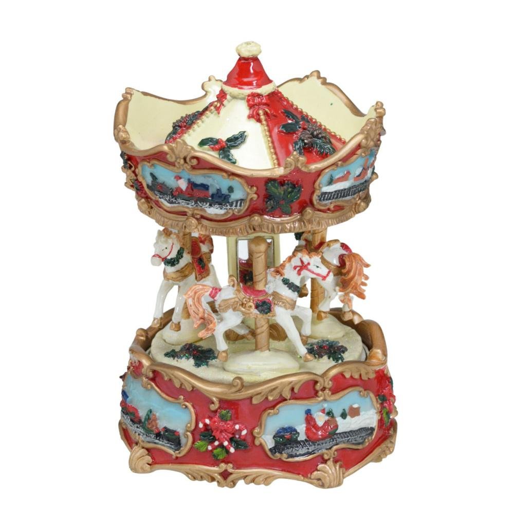 Carrossel Musical em Resina Colorido a Corda 17cm | MadeiraMadeira