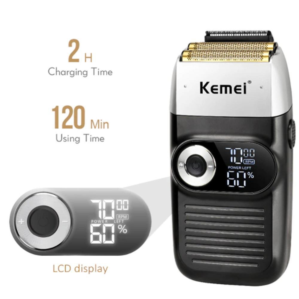 Maquina Kemei Km 2026 Shaver sem Fio Bivolt Recarregável | MadeiraMadeira