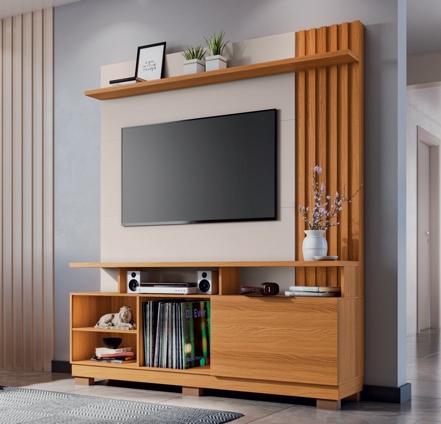 HOME THEATER ARTHEO 1.6 CINAMOMO / OFF WHITE - HB HB Móveis Home Artheo ...