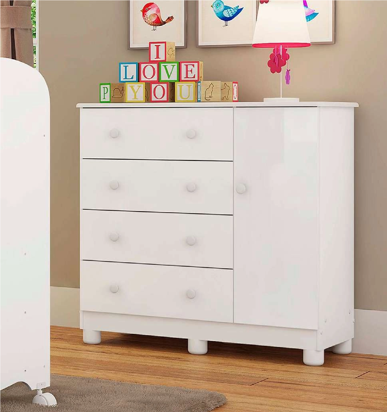Cômoda Infantil Junior Simples 4 gv Branca | MadeiraMadeira