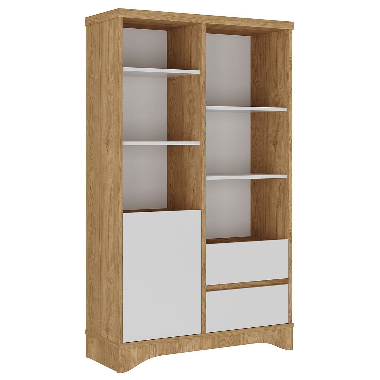 Estante Livreiro Multiuso com Prateleiras Dante Olmo/branco A06 - Mpozenato | MadeiraMadeira