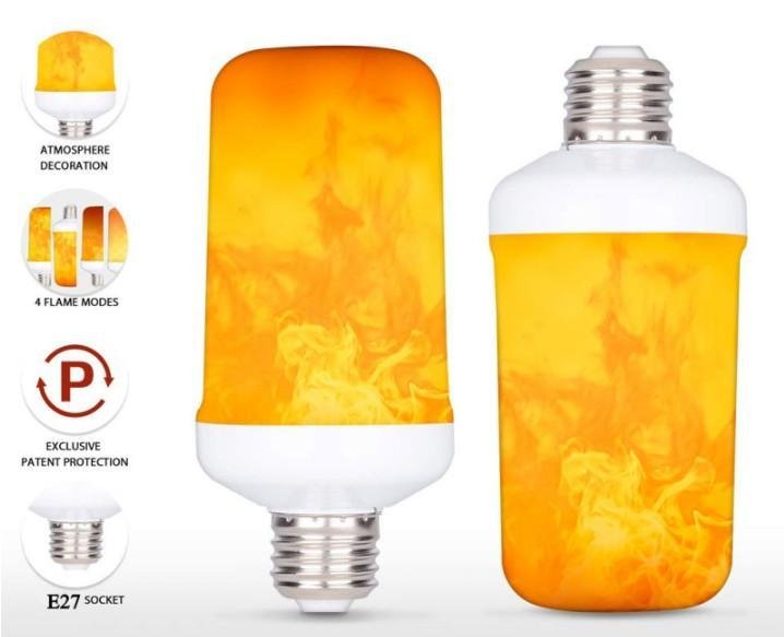 Lâmpada Led Efeito Fogo Tocha E27 Flame Bulb 4 Modos 1300k | MadeiraMadeira