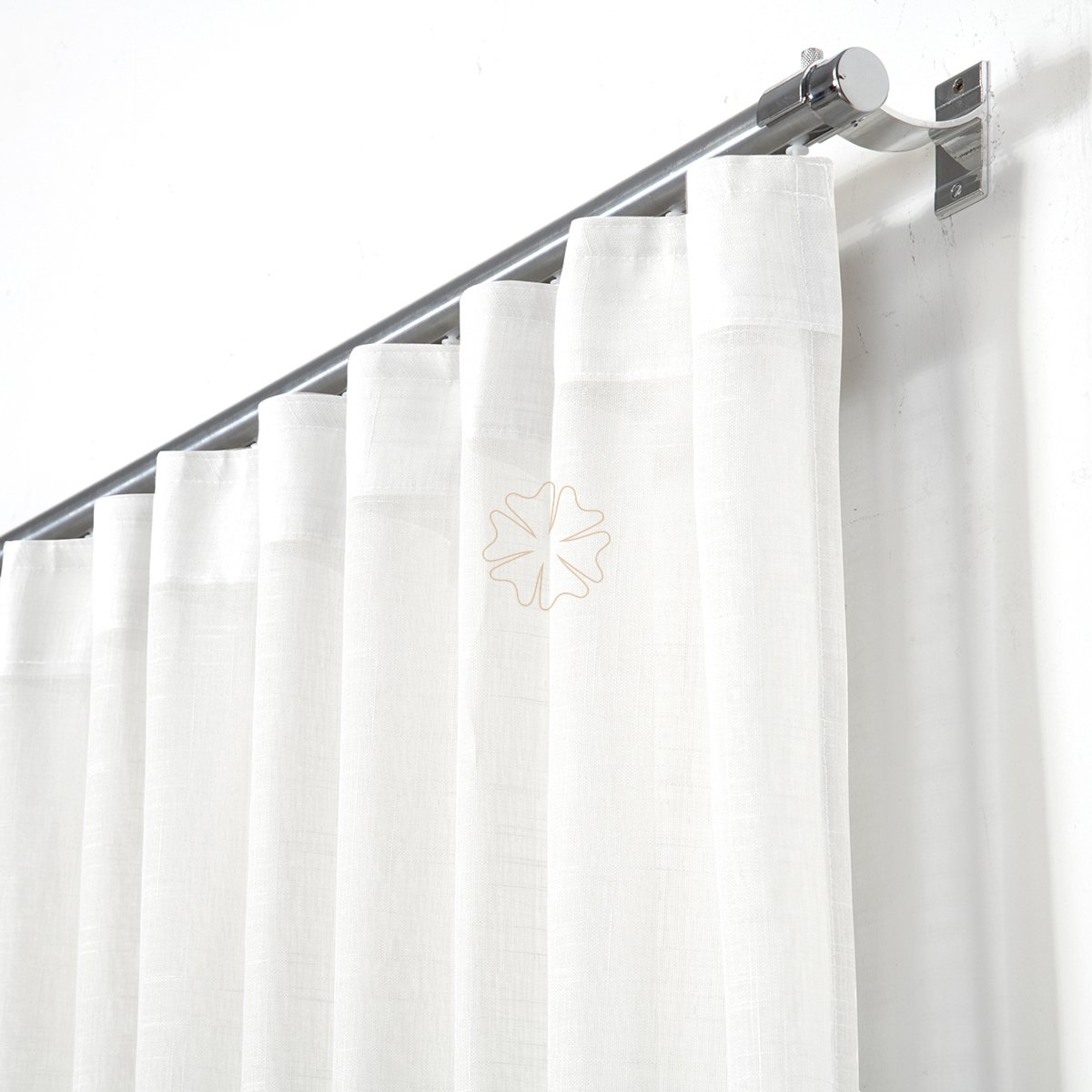 Cortina Trilho Suisso Prega Wave de Linho 3,00m x 2,50m de altura ...