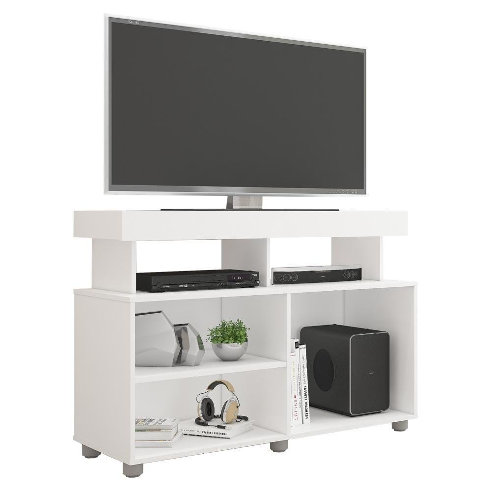 Rack Tv Até 32 Polegadas 90Cm Branco Nichos Slim Permobili | MadeiraMadeira