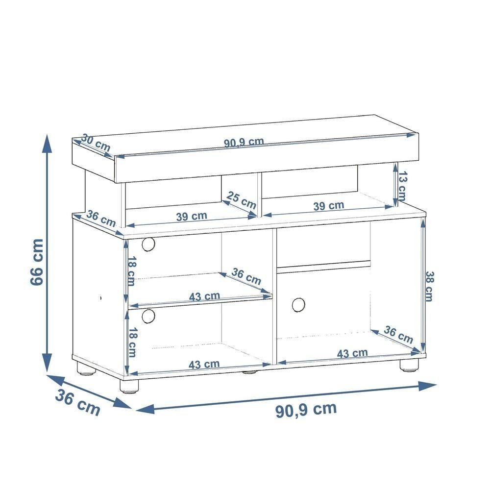 Rack Tv Até 32 Polegadas 90Cm Branco Nichos Slim Permobili | MadeiraMadeira