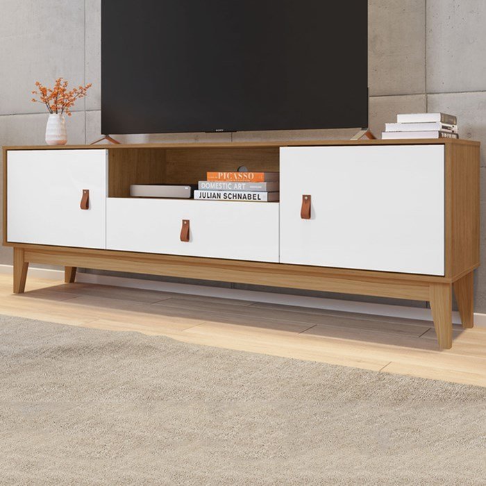 Rack Para Sala 160 CM 011096 Cedro Branco DCASA | MadeiraMadeira