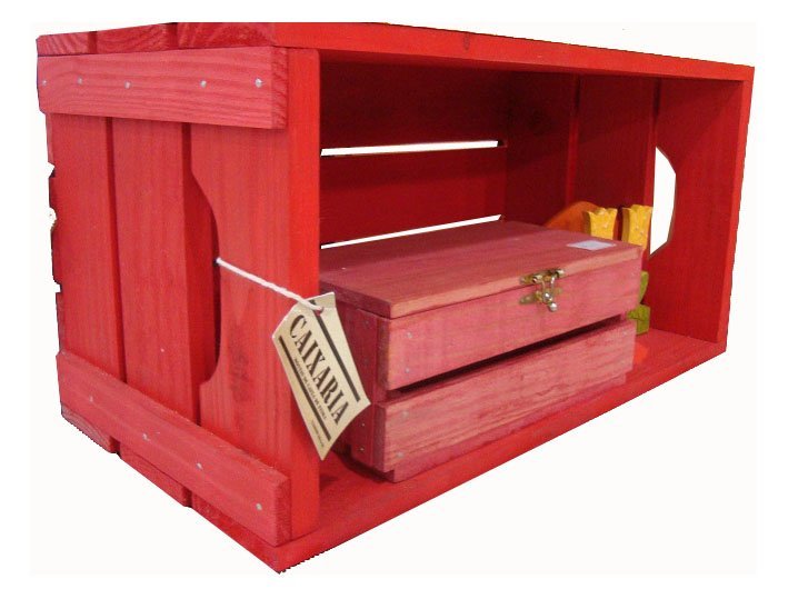 Caixote novo em madeira de Pinus 59x30x30cm | MadeiraMadeira