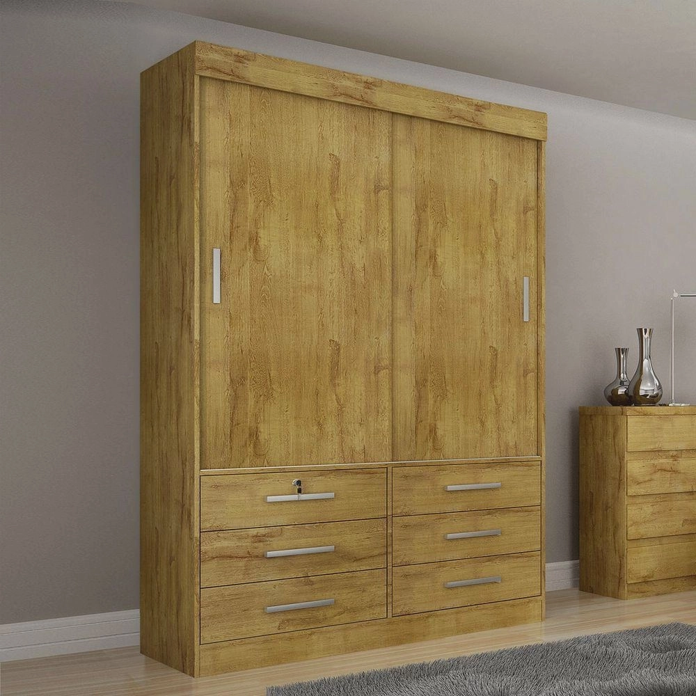 Guarda Roupa Solteiro 2 Portas E 6 Gavetas Sonare Gold Novo Horizonte ...