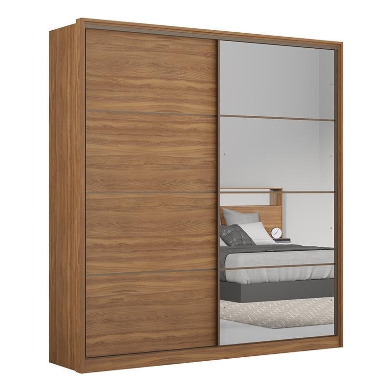 Guarda Roupa Casal Belga 2 Portas Deslizantes Flex Amêndola com 4 ...