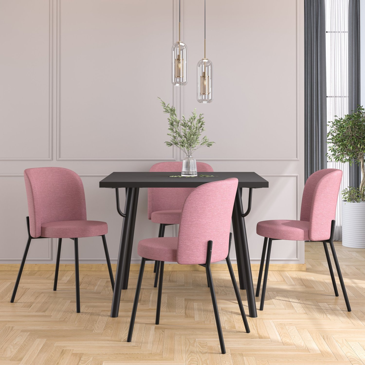 Conjunto Sala de Jantar Mesa com 4 Cadeiras Love Yescasa | MadeiraMadeira