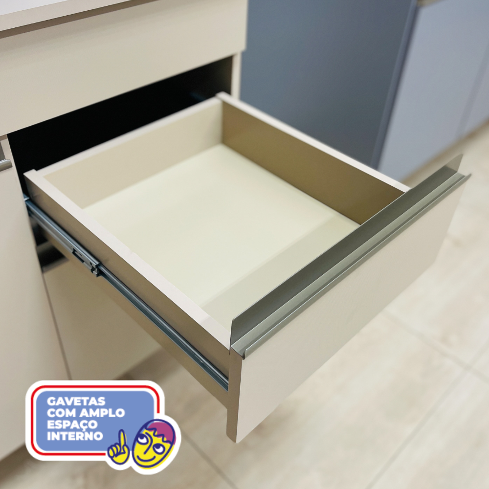 Balcão para Cozinha 3 Portas 1 Gaveta 120cm Line | MadeiraMadeira