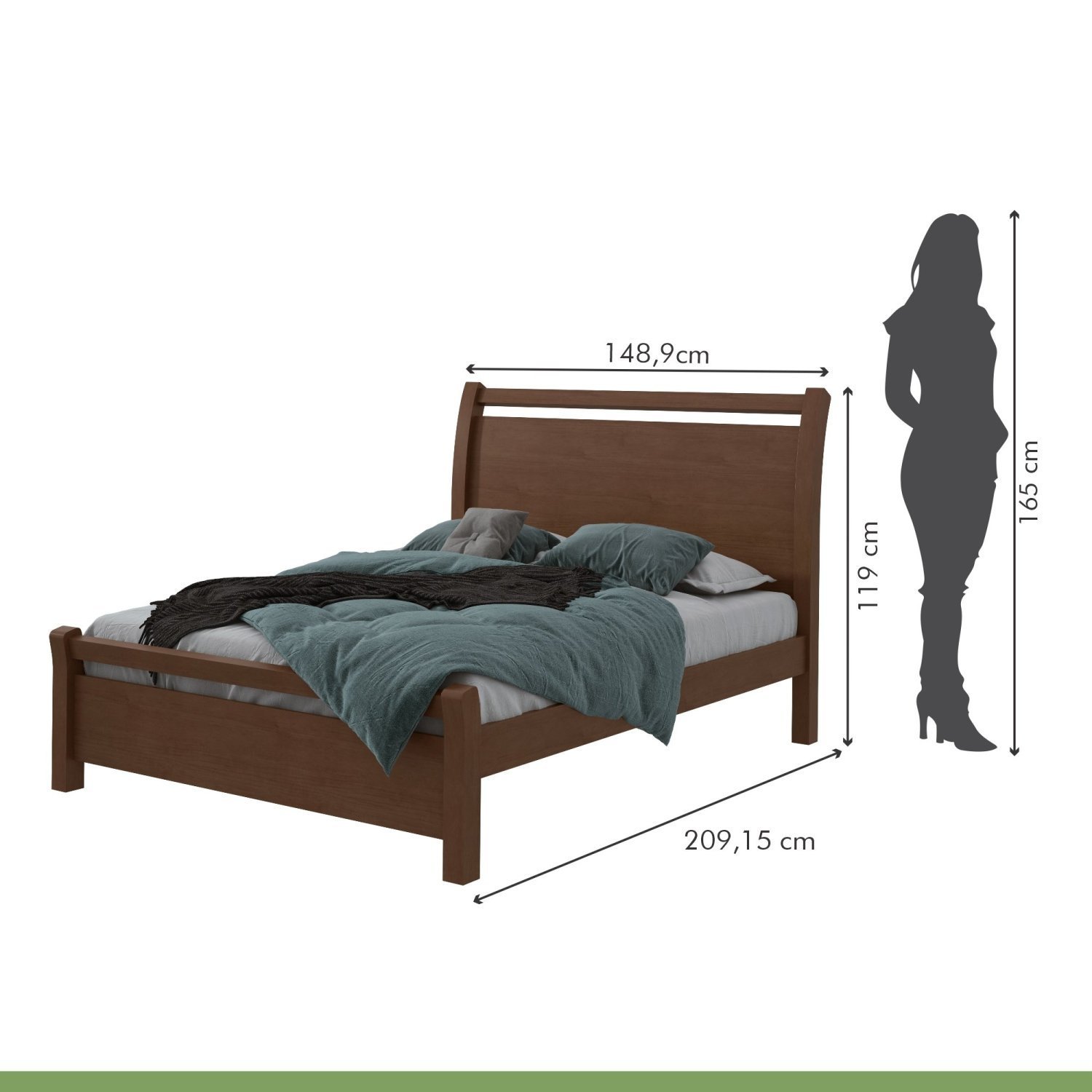 Cama Casal Reali Móveis Lopas | MadeiraMadeira