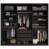 Closet Casal Guarda Roupa sem Porta 237cm 3 Gavetas Mdf Pisa R02 Preto ...