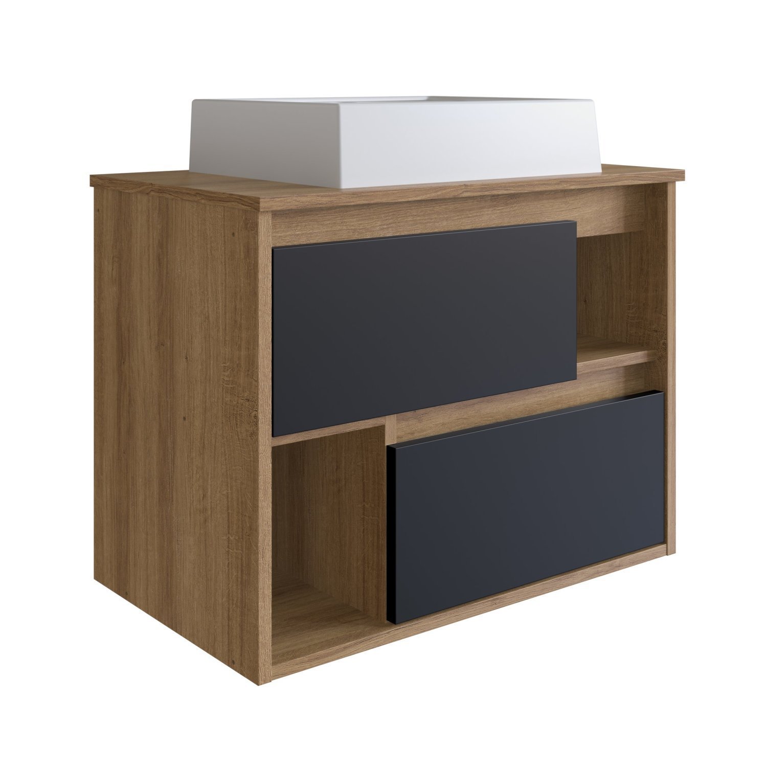 Gabinete Para Banheiro Suspenso 60cm com 2 Gavetas LVP03 Versato Nova ...