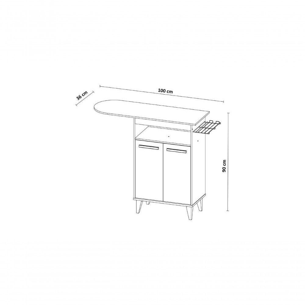 Balcão Tábua De Passar Roupa 2 Portas Valença Casa K | MadeiraMadeira