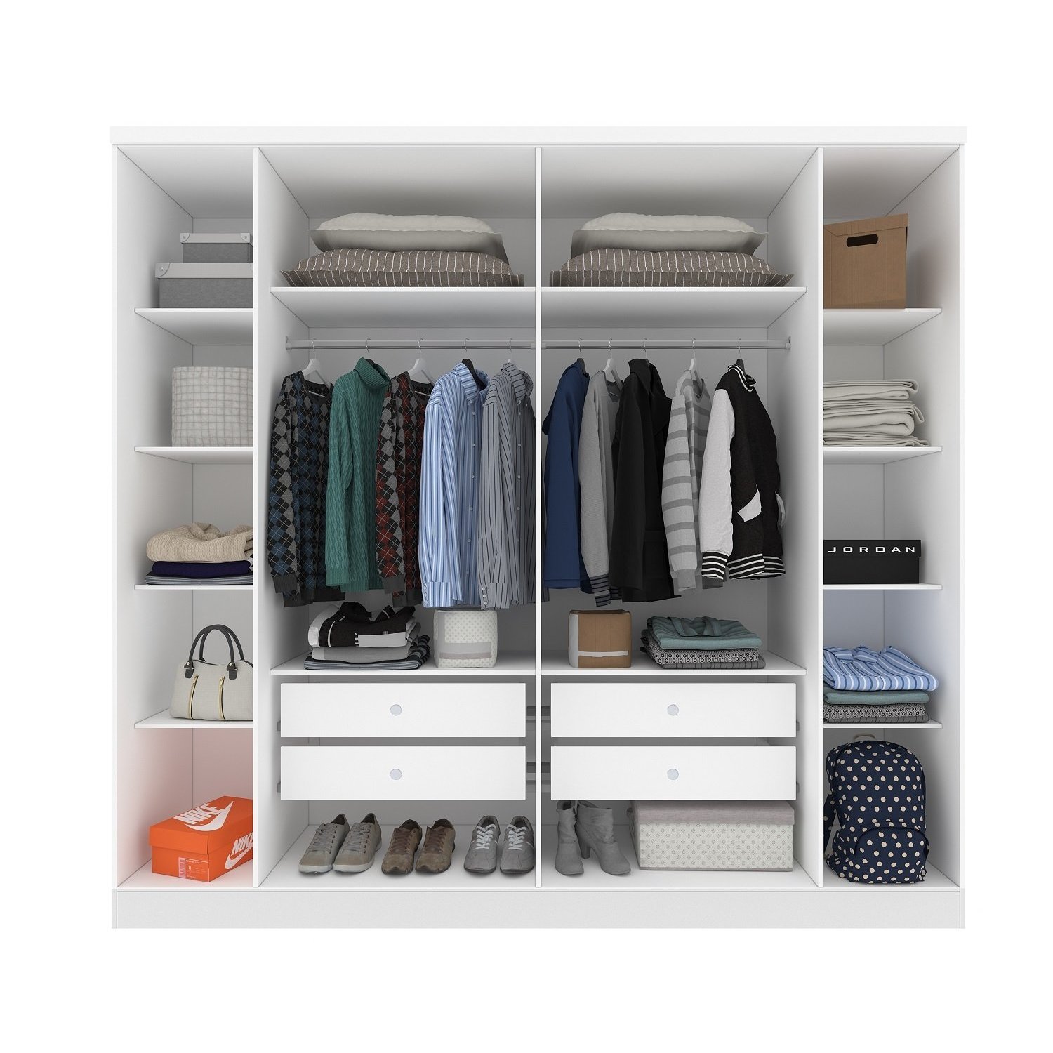 Guarda Roupa Casal 6 Portas 4 Gavetas Veneza Tcil Móveis | MadeiraMadeira