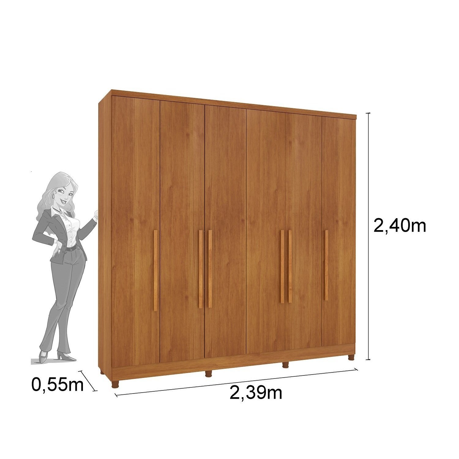 Guarda Roupa Casal 6 Portas 4 Gavetas Veneza Tcil Móveis | MadeiraMadeira