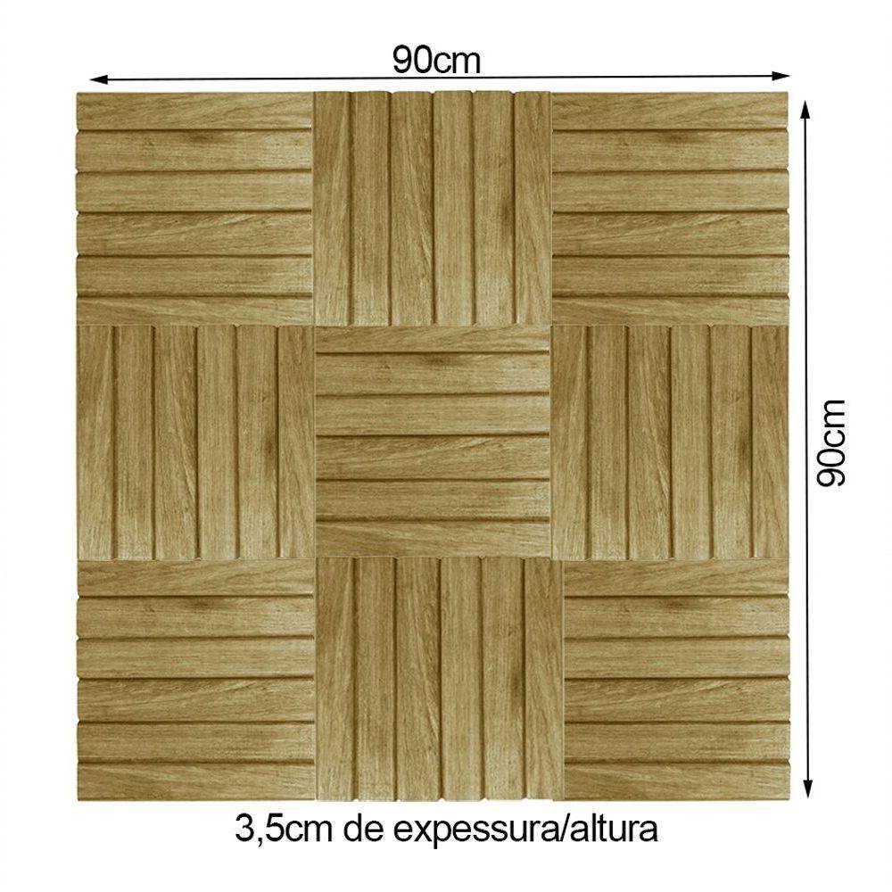 Jogo 9 Placas Deck 30X30 Modular Madeira Nobre - Cor: Marrom | MadeiraMadeira