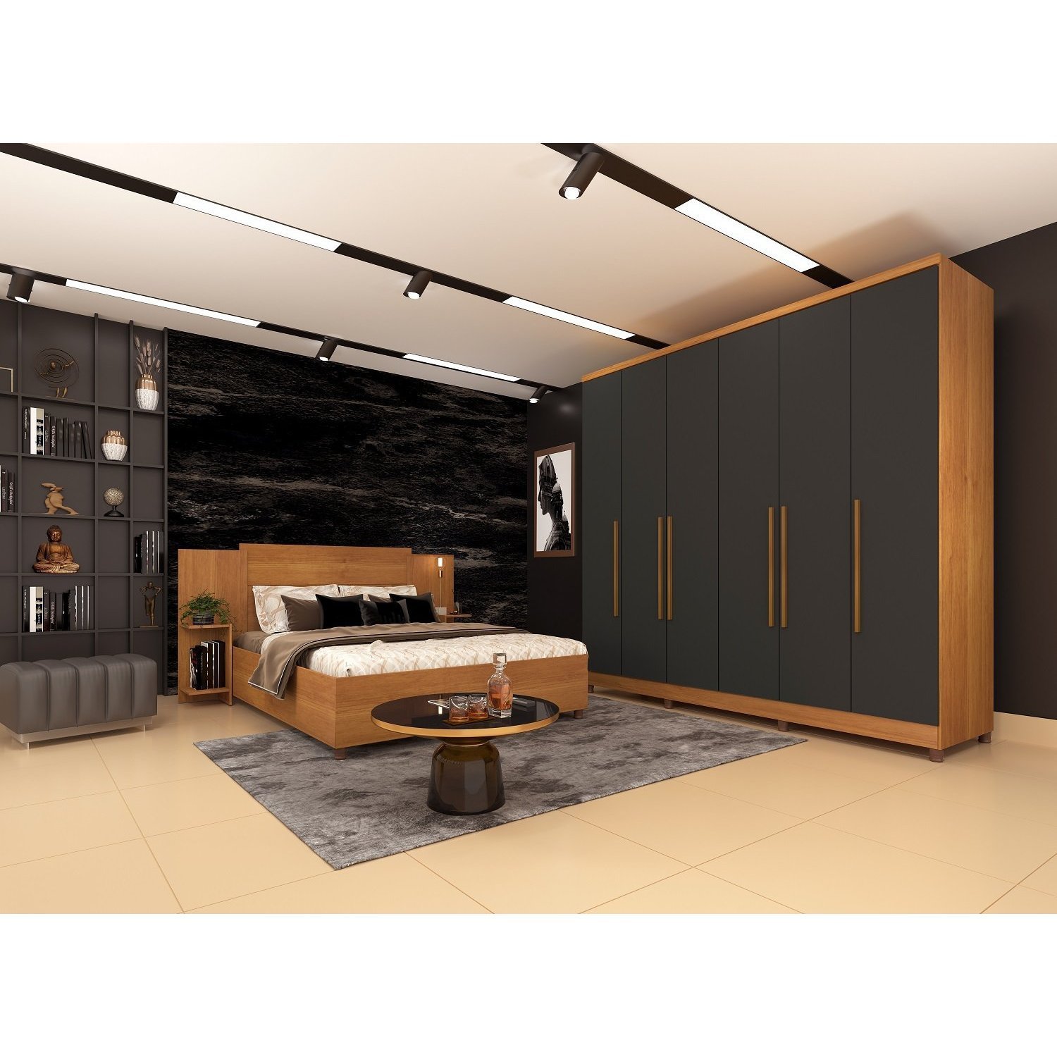 Guarda Roupa Casal 6 Portas 4 Gavetas Veneza Tcil Móveis | MadeiraMadeira