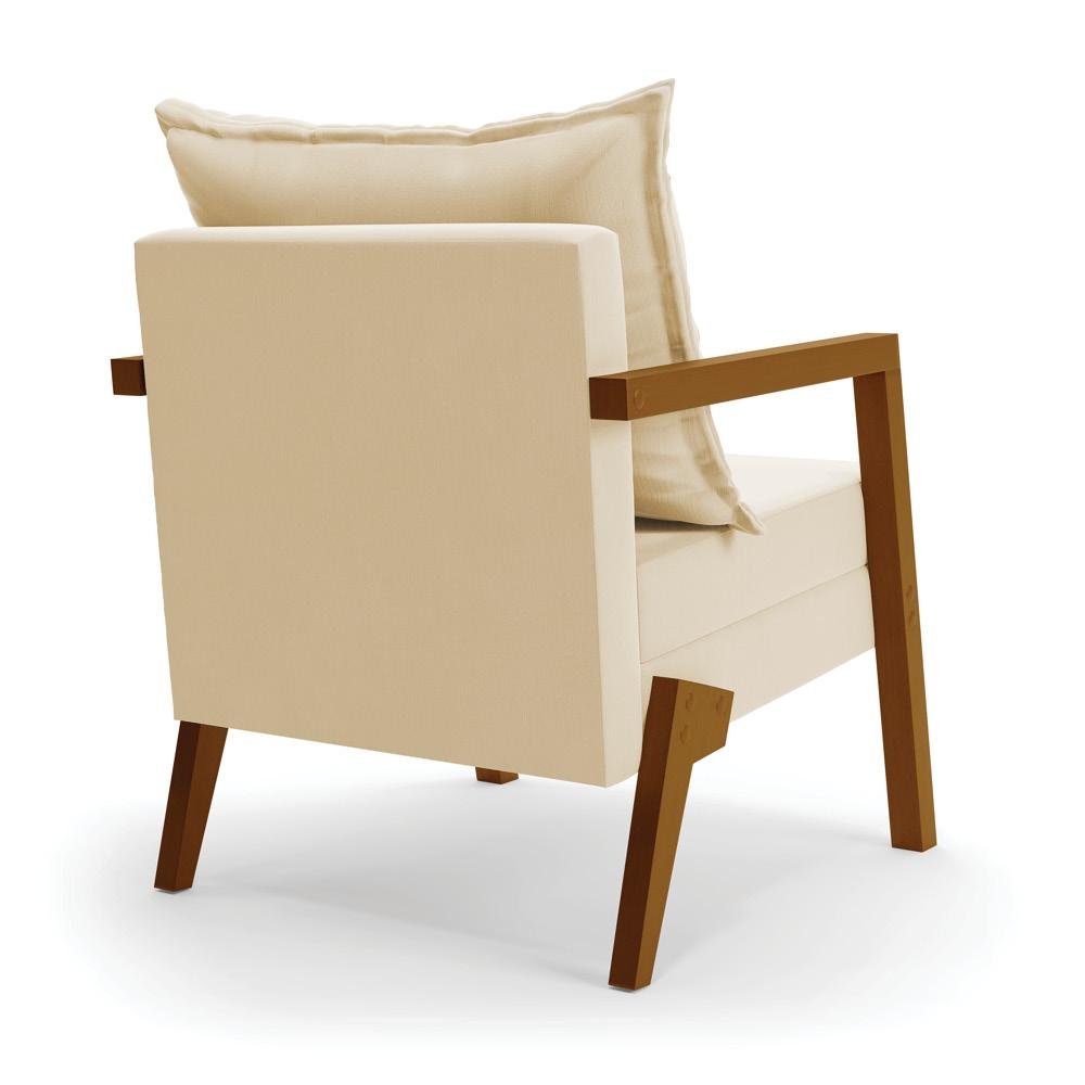 Poltrona Alice Suede Base de Madeira - D'rossi | MadeiraMadeira