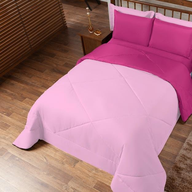 Kit Edredom Casal Queen 3 Peças Margarida Cama Box Pink/rosa ...
