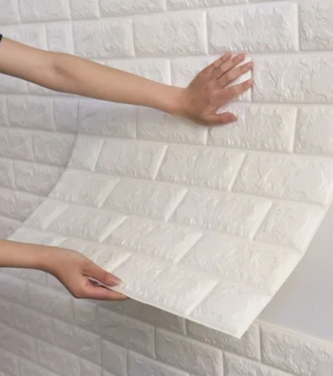 Revestimento Adesivo Para Parede 3d Branco 70x77cm Tijolo | MadeiraMadeira
