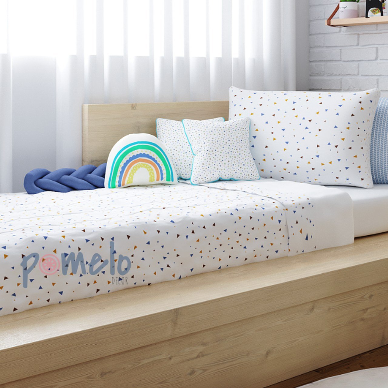 Edredom infantil mini cama 100% algodão Triangulo Pomelo Decor ...