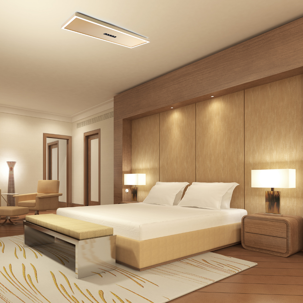 Plafon de Sobrepor Led Elegance Retangular Dourado 3000k 45w Spotline ...