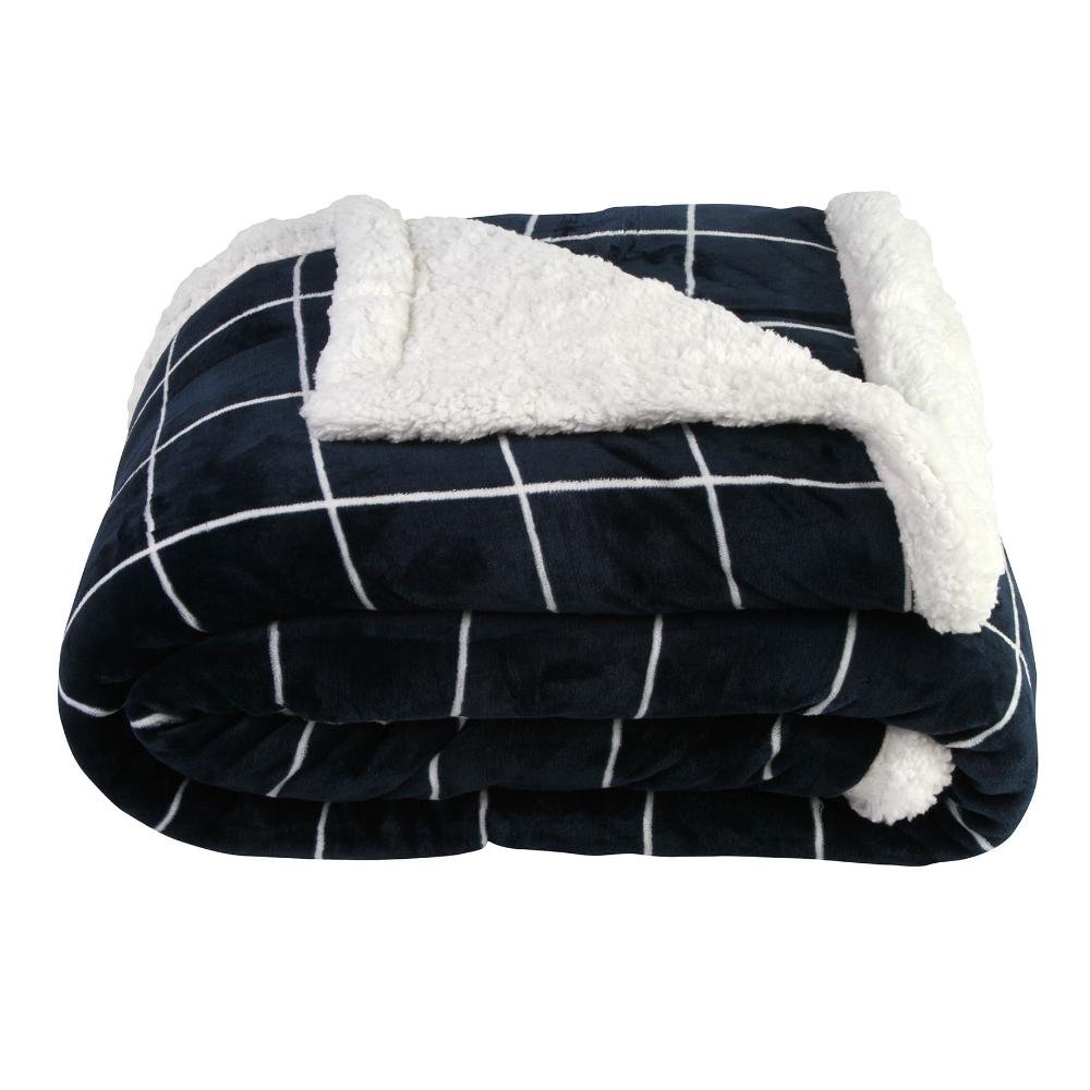 Edredom Sherpa Casal Navy - A\CASA | MadeiraMadeira