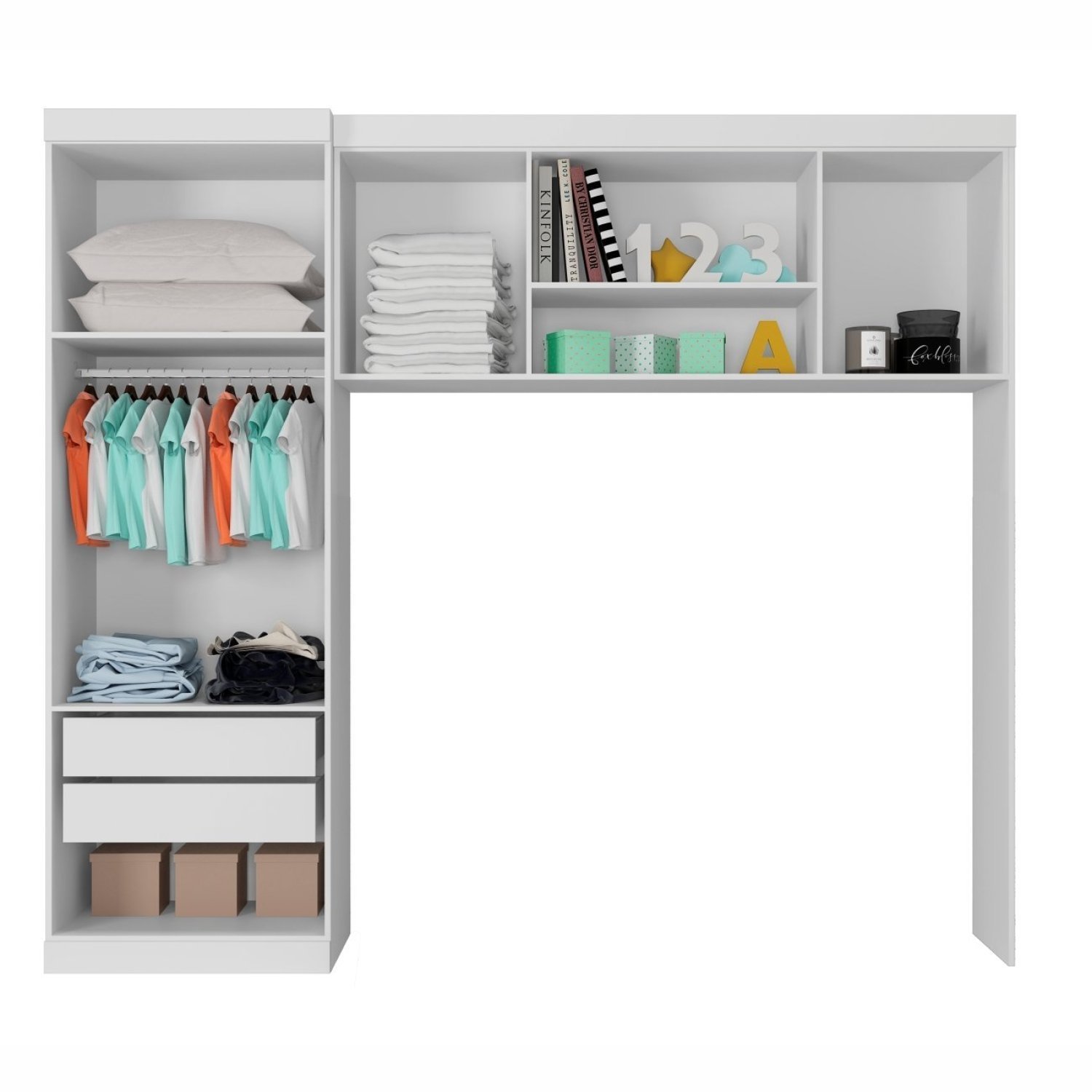 Quarto Modulado Infantil 4 Portas 2 Gavetas Star Poliman Móveis ...