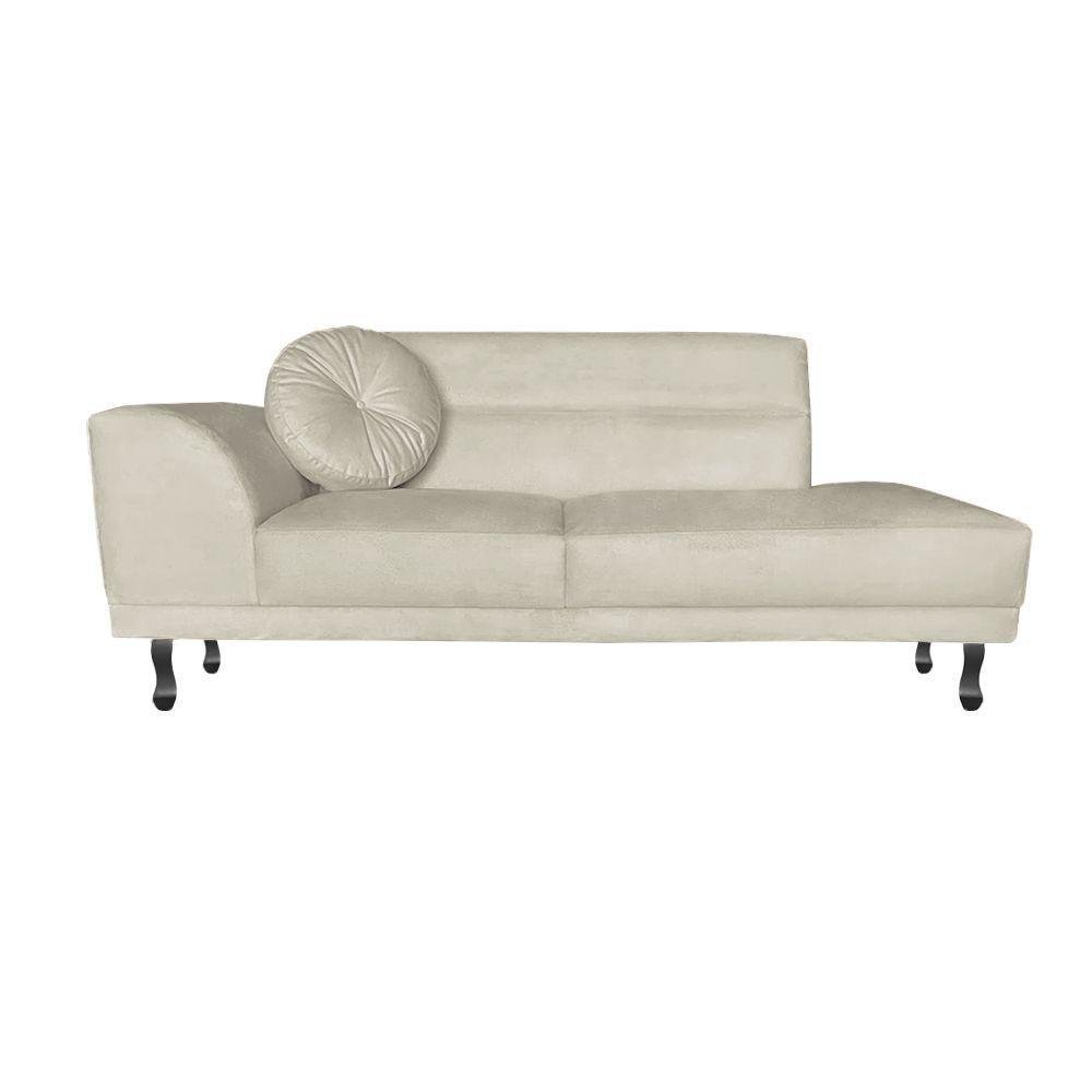 Recamier Divã 140Cm Suede Bege | MadeiraMadeira