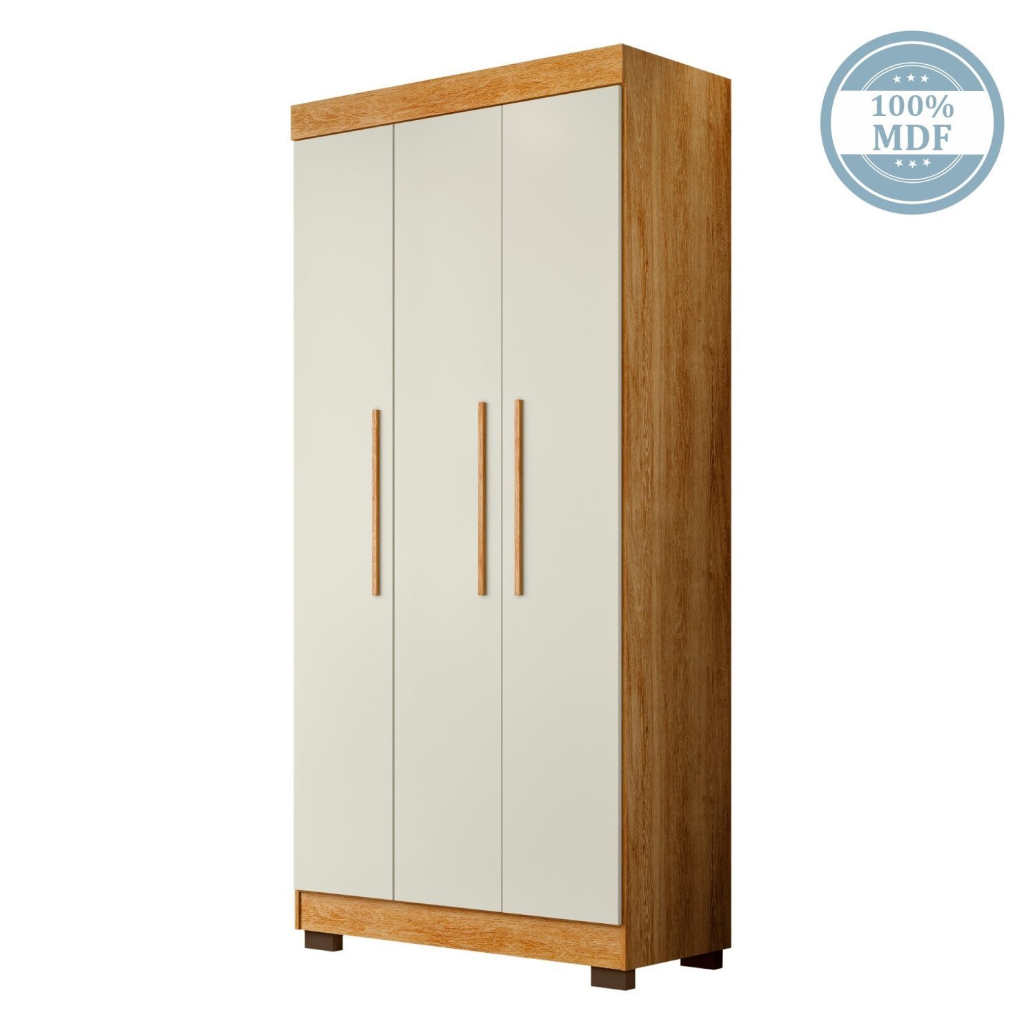Guarda Roupa Solteiro 3 Portas 3 Gavetas Flórida 100% MDF | MadeiraMadeira